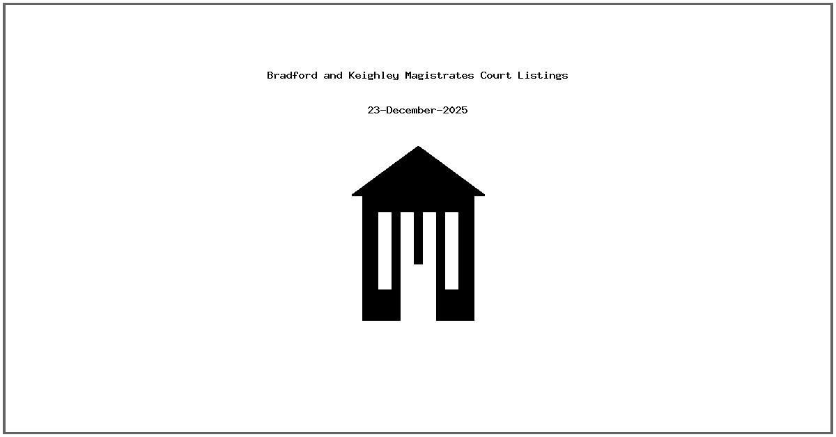 Bradford and Keighley Magistrates Court Listings 23-December-2025