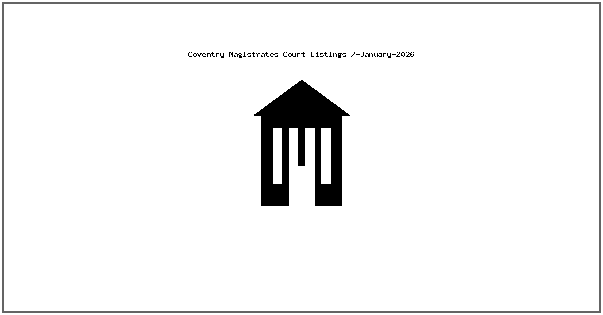 Coventry Magistrates Court Listings 7-January-2026